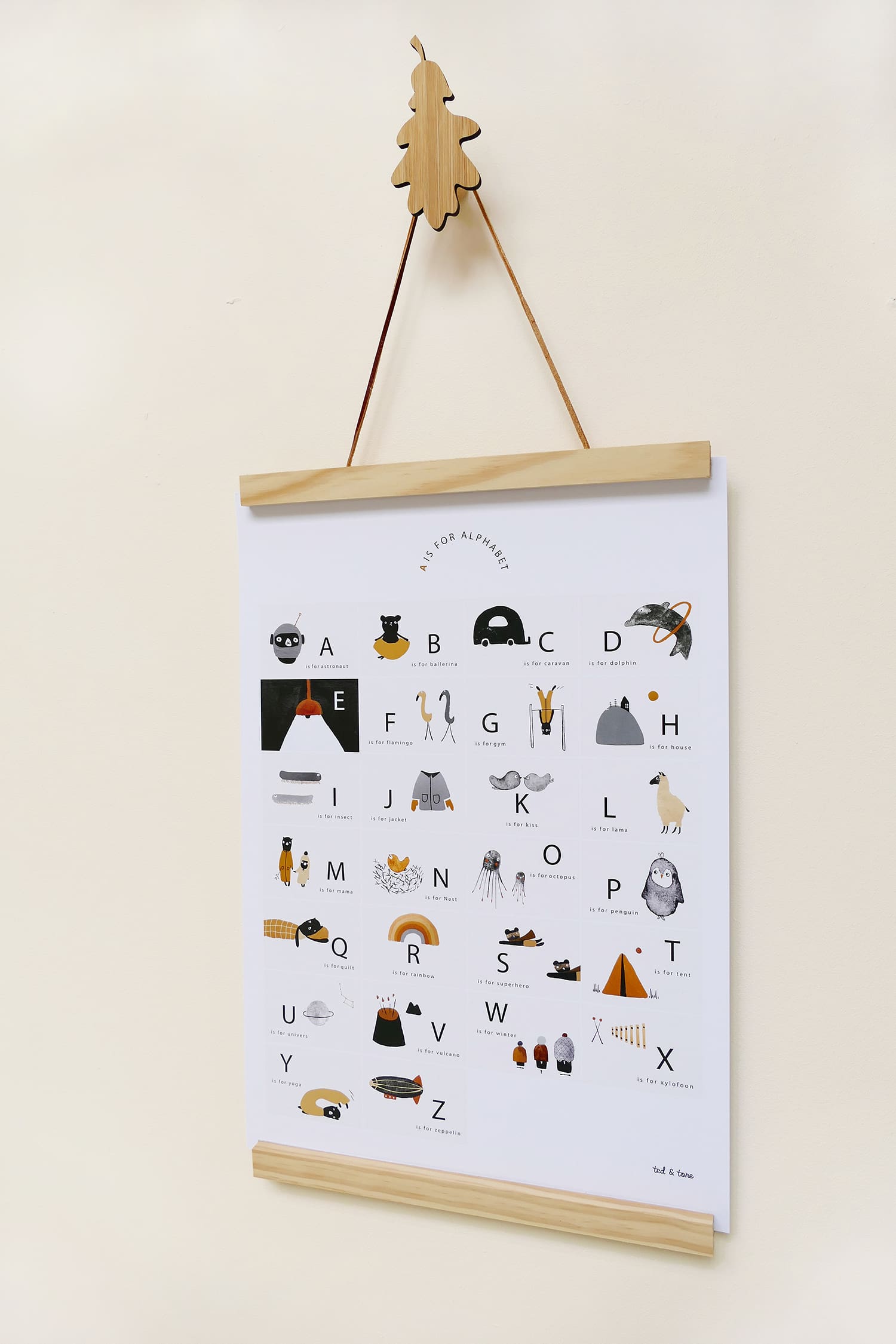 ABC Poster met frame (Engels) - Ted & Tone - Firma Zoethout
